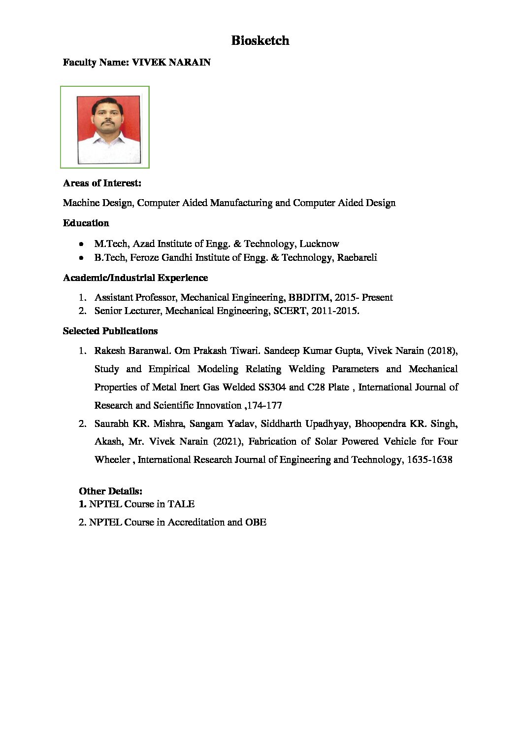 vivek-narain | BBDITM