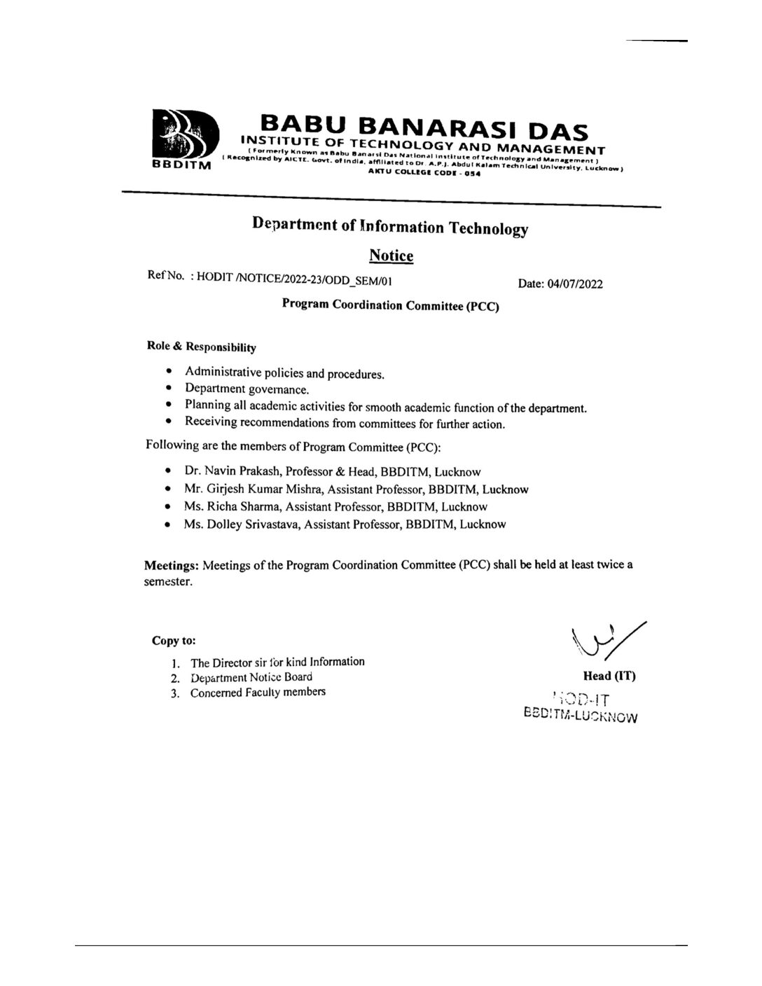 departmental-committees | BBDITM