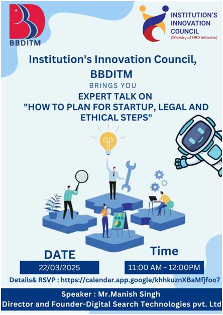 How to plan for startup, legal and ethical steps | BBDITM